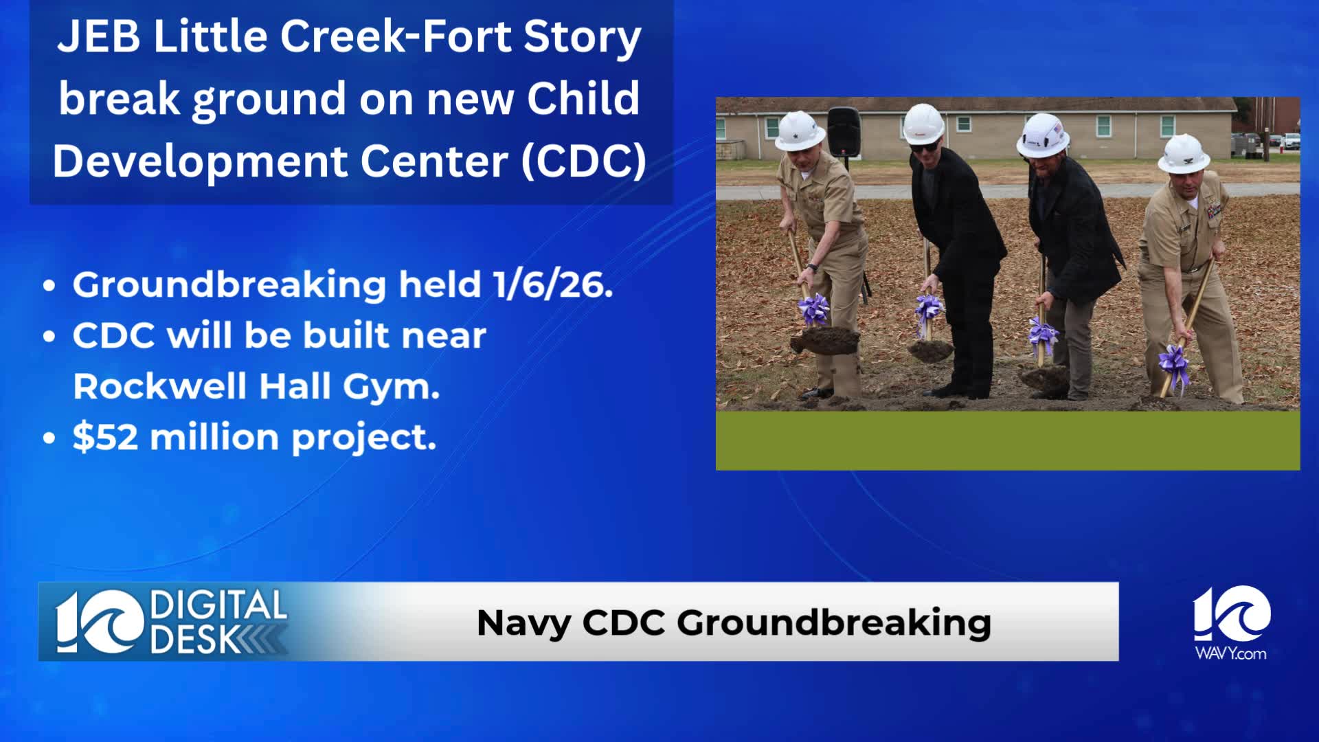 Navy breaks ground on $52M child development center in Norfolk – WAVY.com