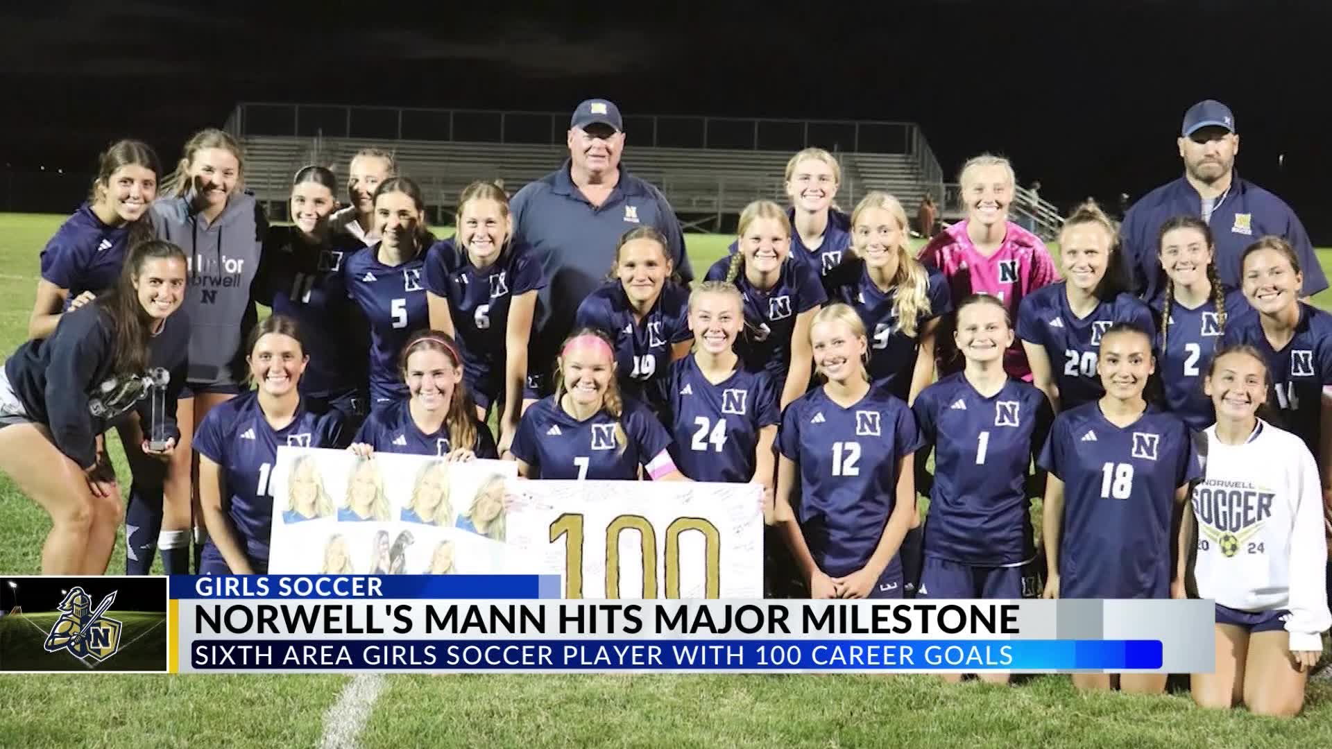 Norwell’s Grace Mann hits 100 goal milestone, area record in sight ...