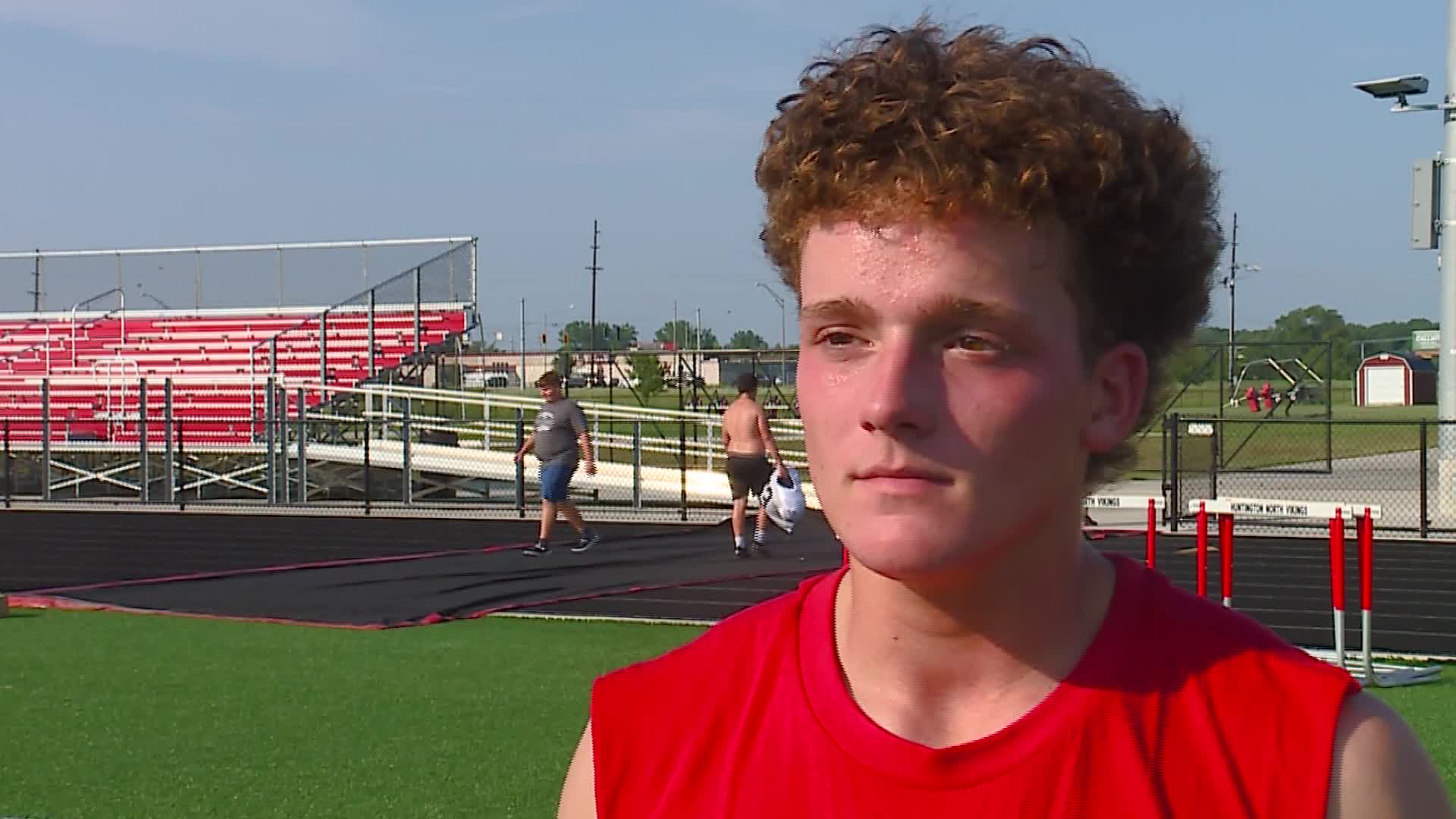 Huntington North senior wide receiver/corner Jimmy Linker practice ...