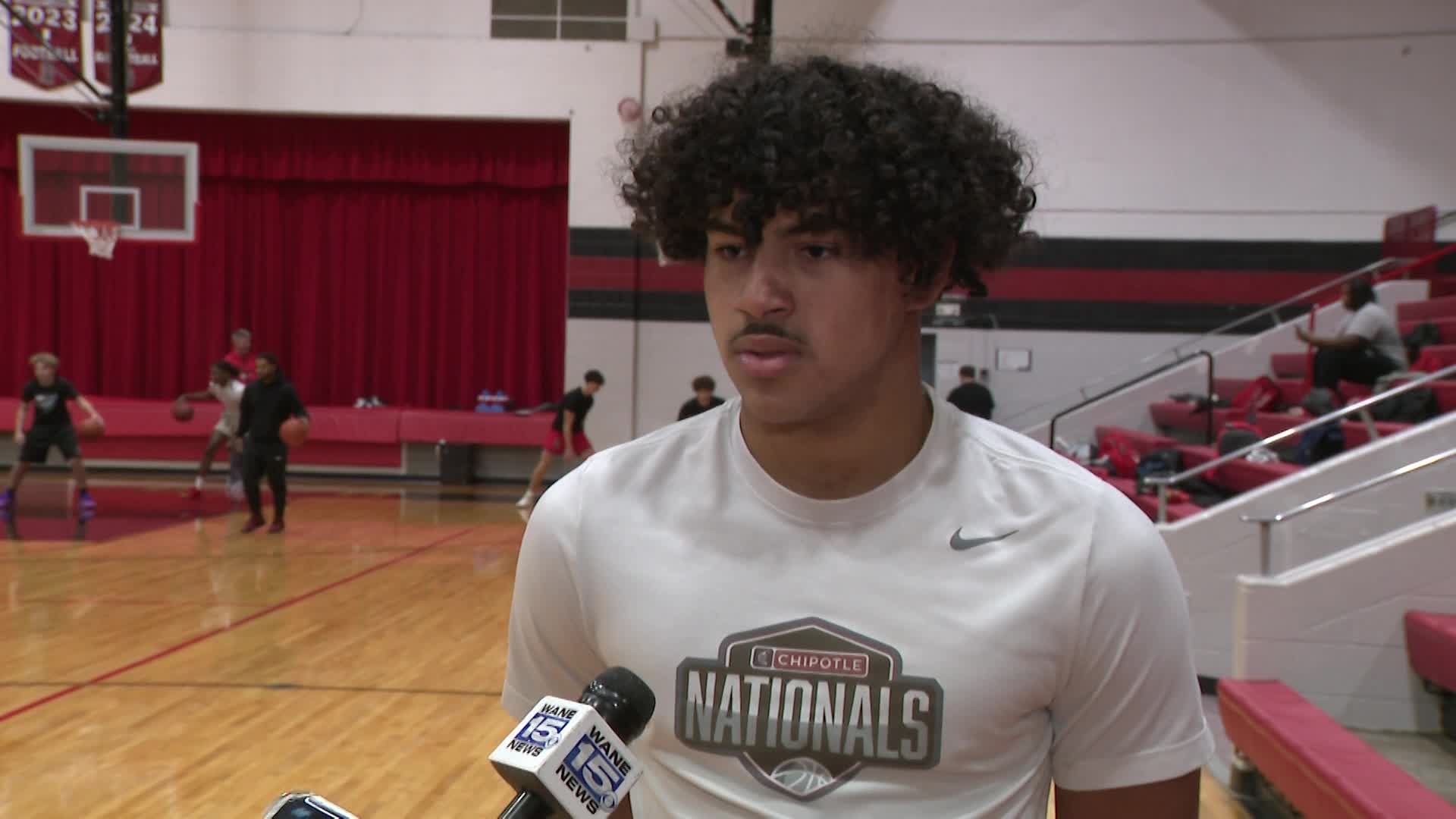 Jayden Moore full interview at Bishop Luers boys basketball practice on ...