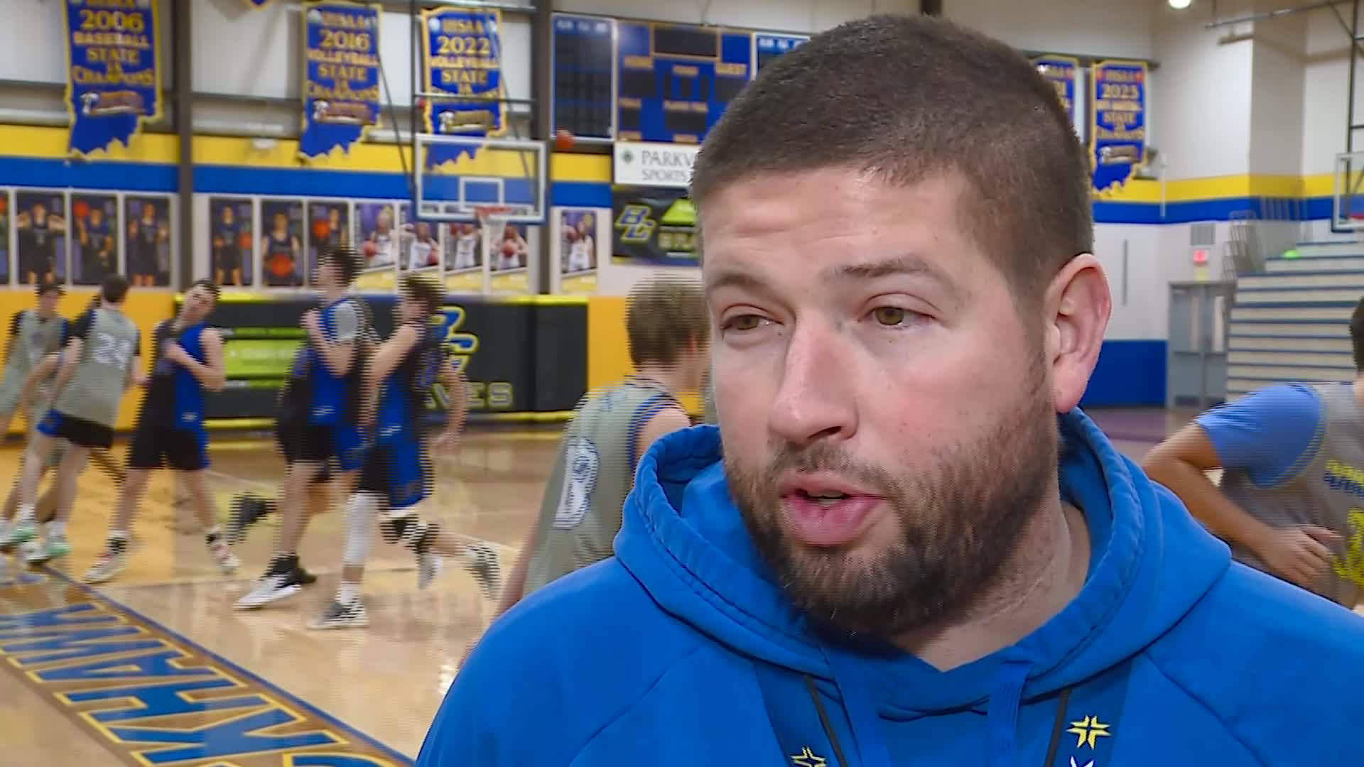 Blackhawk Christian head boys basketball coach Matt Roth full practice ...