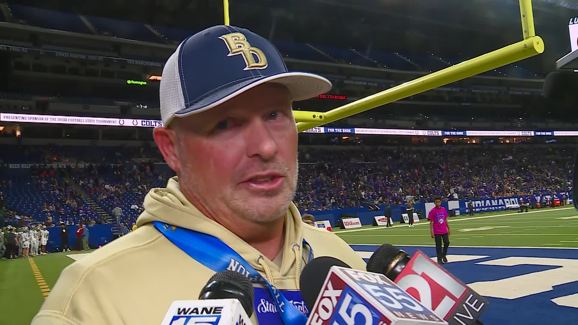 Bishop Dwenger head coach Jason Garrett postgame interview after ...