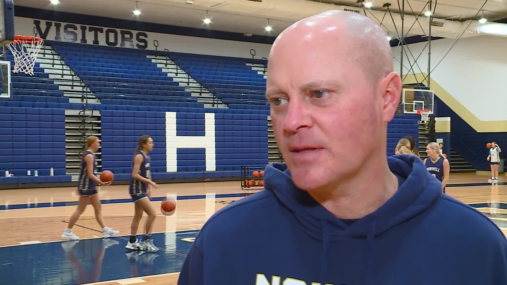 Norwell head girls basketball coach Eric Thornton full practice interview 12/7/2023 – WANE 15