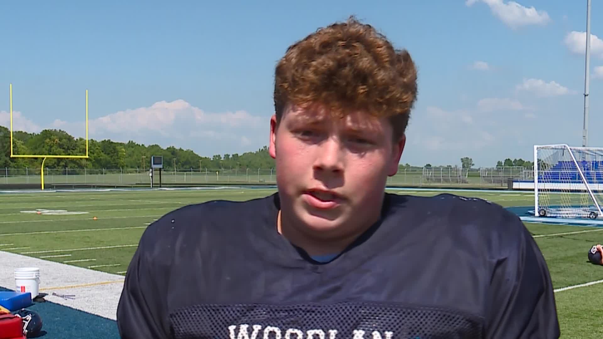 Woodlan senior offensive/defensive lineman Ryan Kline practice ...