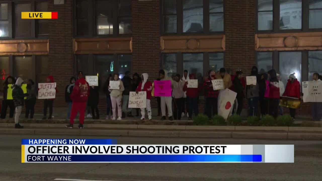 People protest officer-involved shooting outside Allen County ...