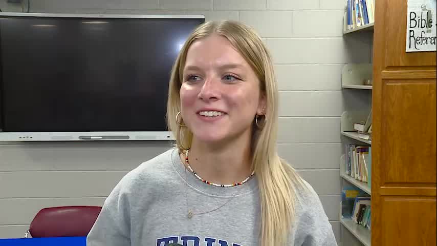 Abby Dressler full interview on signing with Trine cheerleading – WANE 15