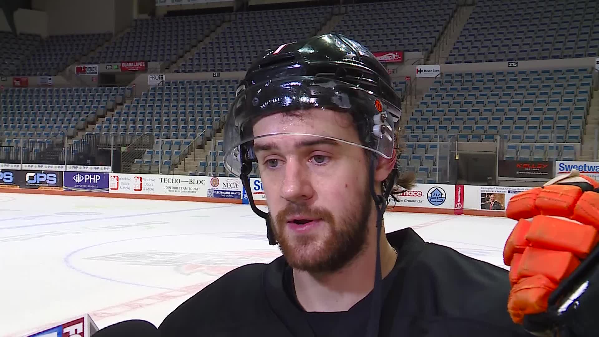 Komets defenseman Connor Corcoran full practice interview 4/3/2024 ...
