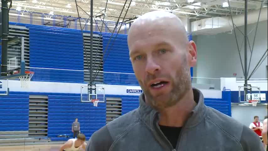 Ryan Abbott full interview at Carroll Chargers basketball practice on ...