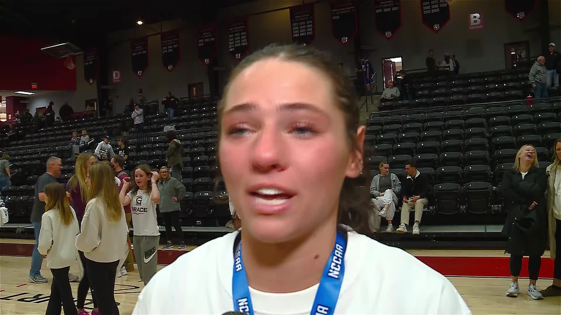 Grace College’s Maddie Ryman full postgame interview after NCCAA ...