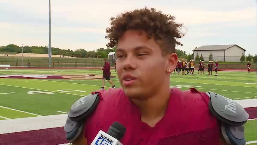 Cayden Sroufe full interview at Columbia City football practice on 9/19 ...