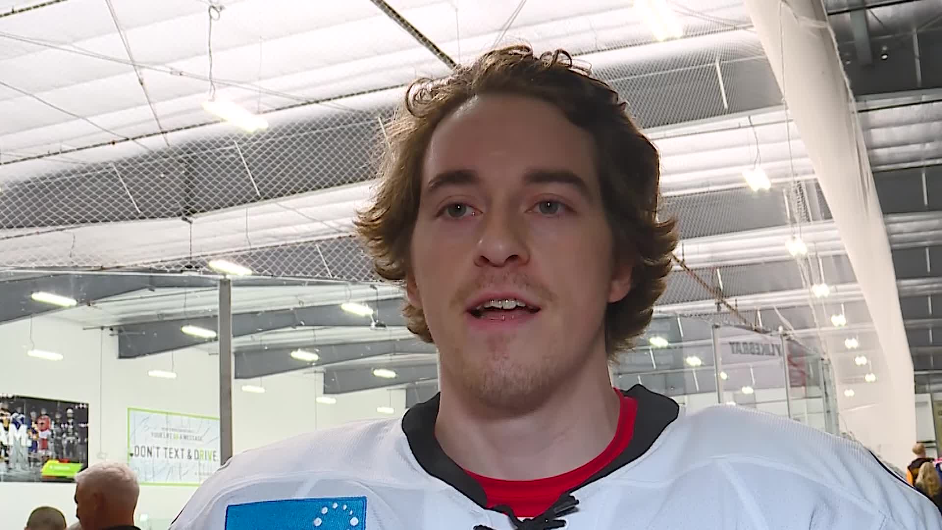 Komets forward Austin Magera interview at “Play Like Bray” charity game ...