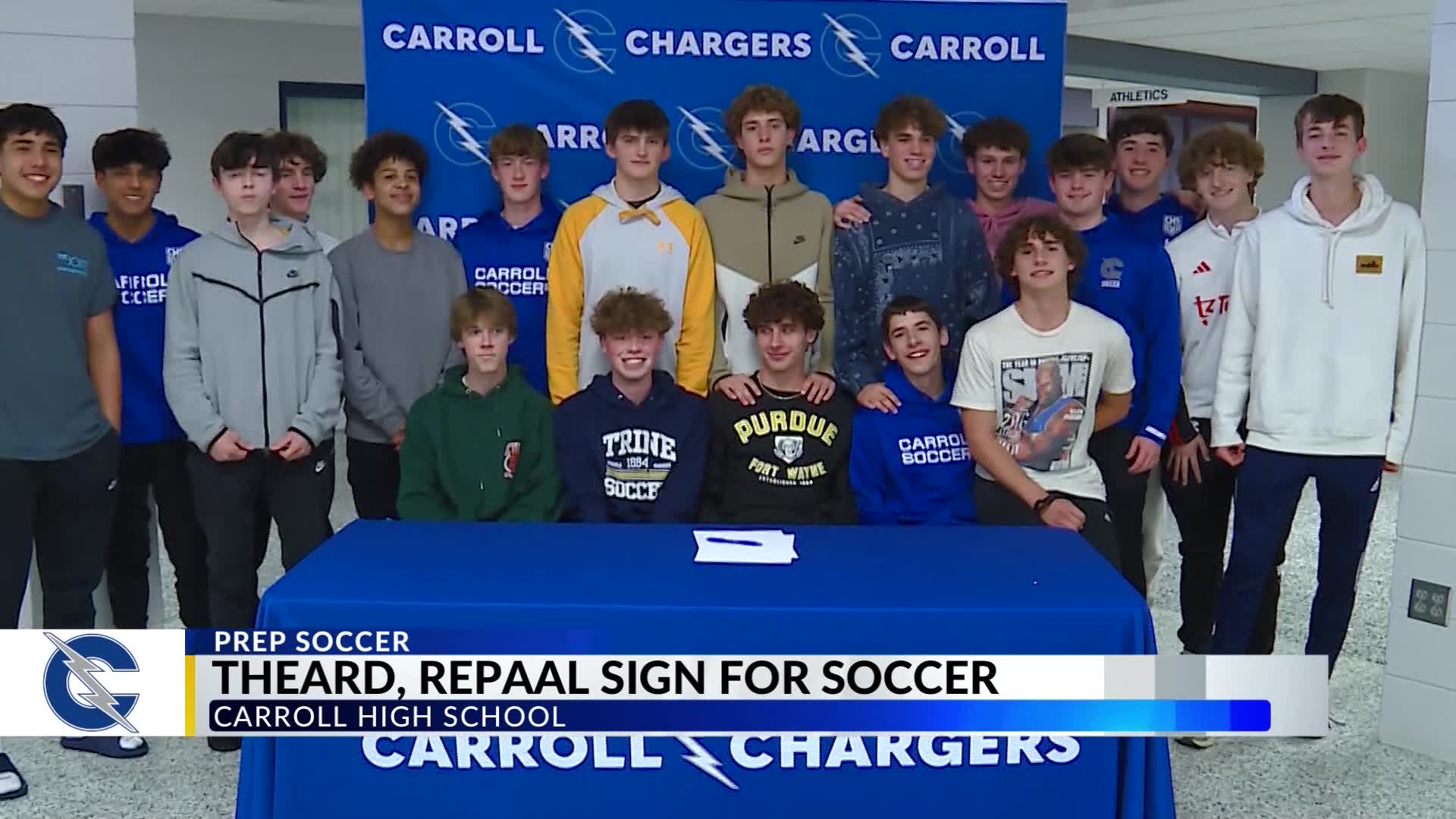 Carroll soccer standouts Trey Theard and Myles Repaal sign for college ...