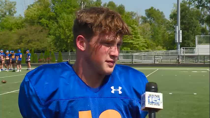 Keegan Corbin full interview at East Noble football practice on 8/22/23 ...