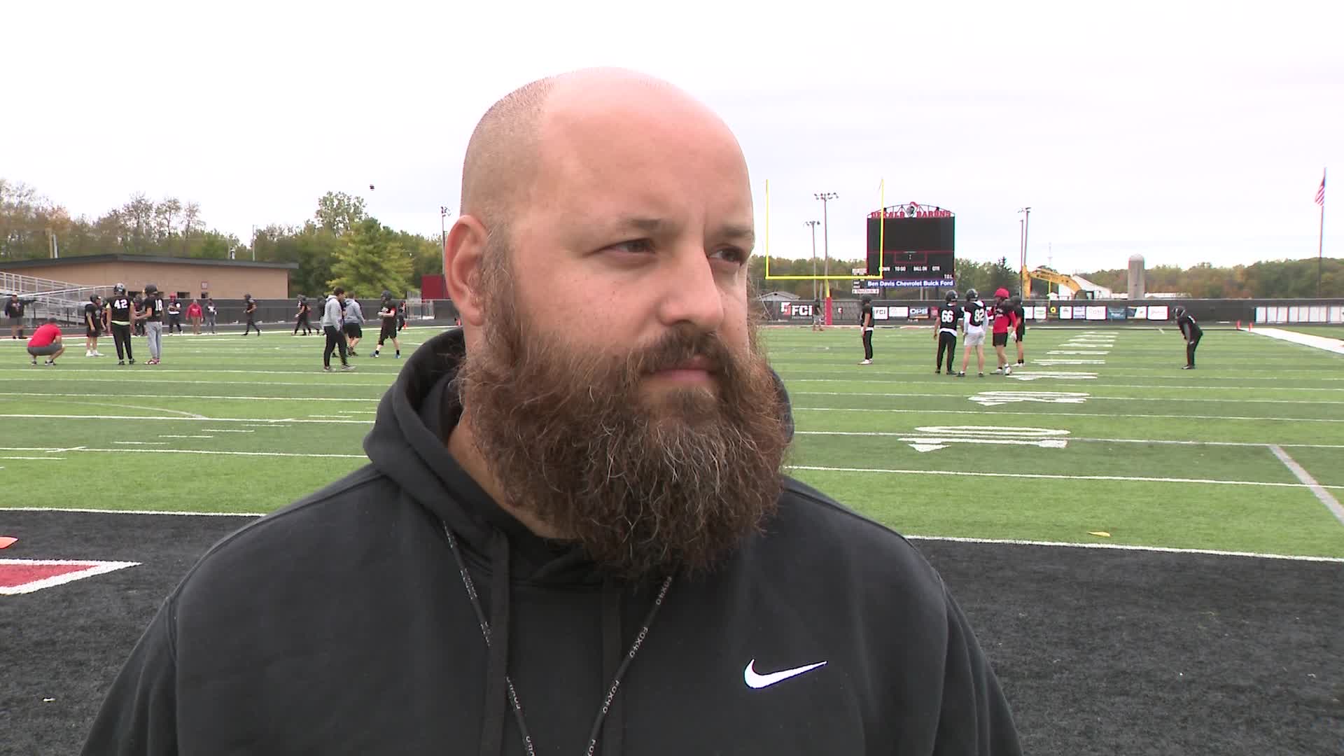 DeKalb head football coach Ryan Robertson practice interview 10/16/2025 ...