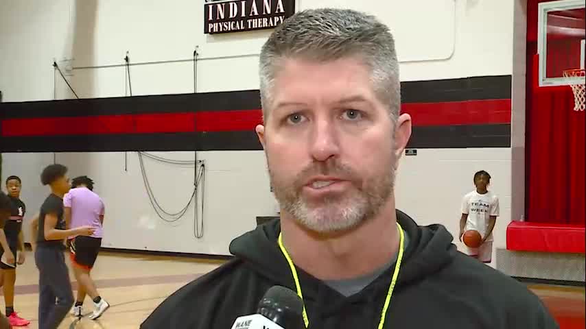 Seth Coffing full interview at Bishop Luers boys basketball practice on ...