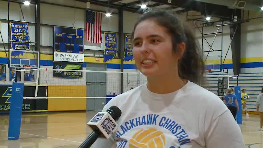 Allie Boyer full interview at Blackhawk Christian volleyball practice ...