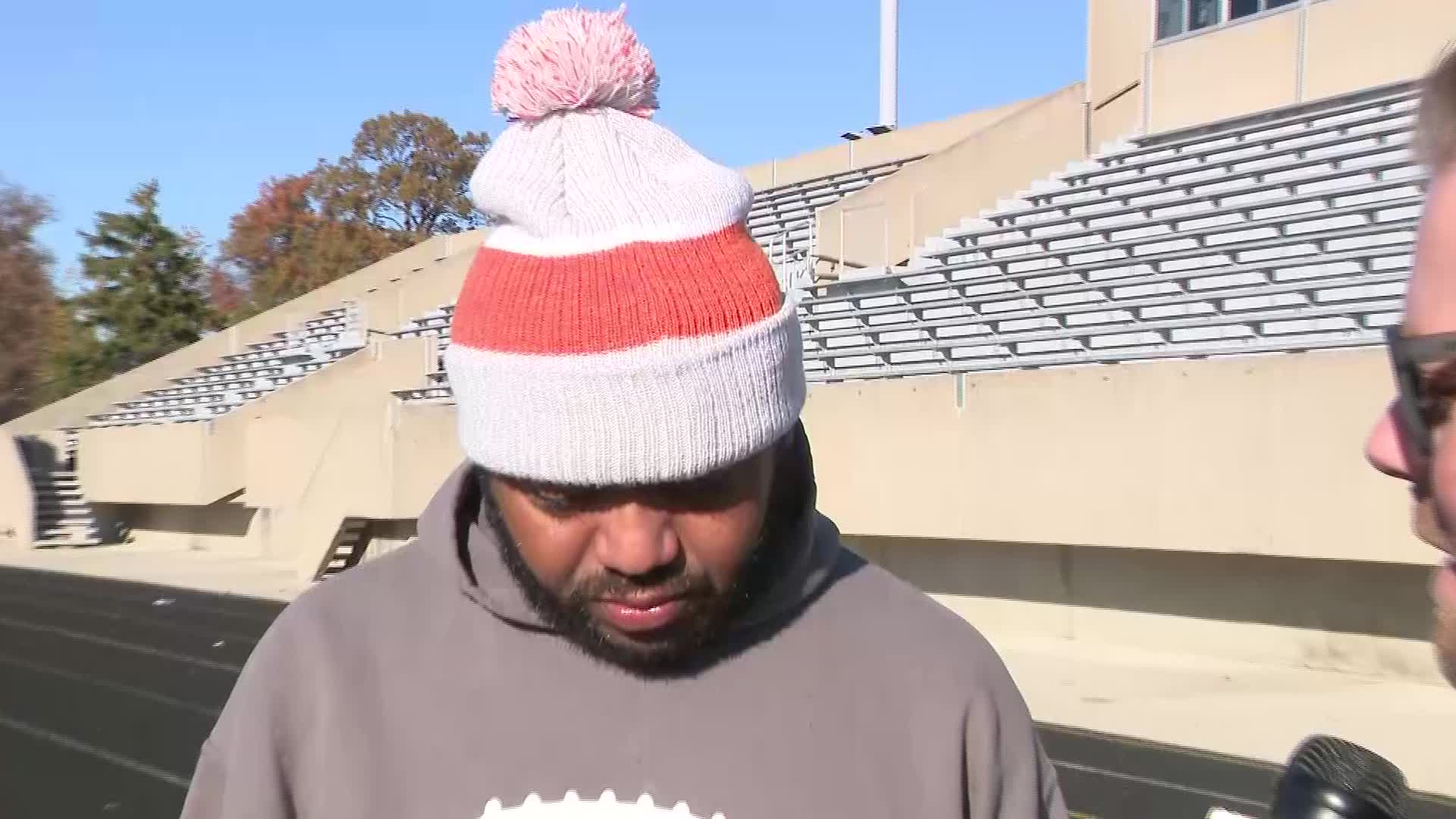 Quentin Bowen full interview at Northrop Bruins football practice on 10 ...