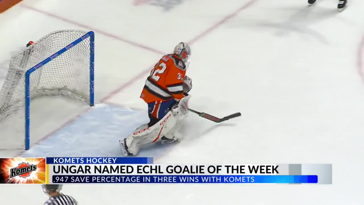 Komets’ Connor Ungar named ECHL Goalie of the Week after 3-0-0 weekend ...