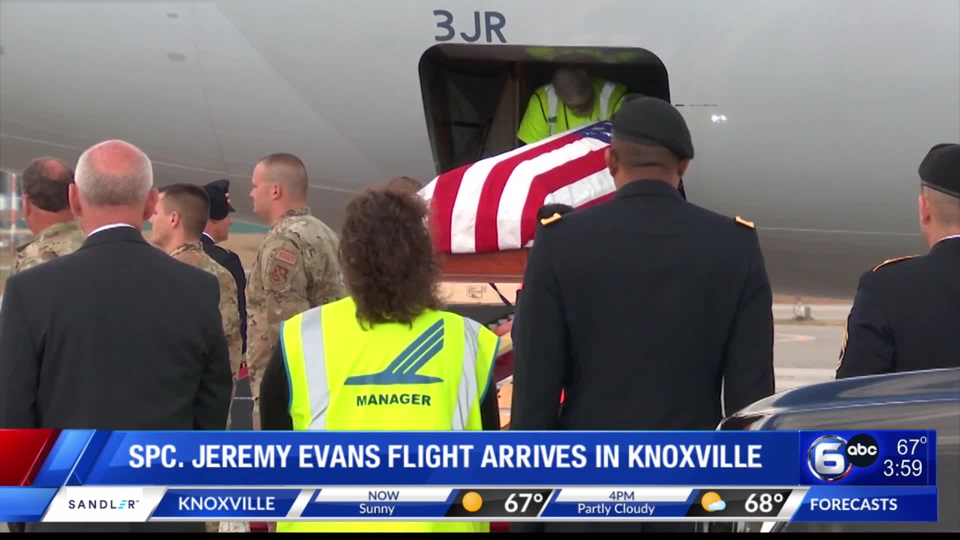 SPC. Jeremy Evans flight arrives in Knoxville – WATE 6 On Your Side