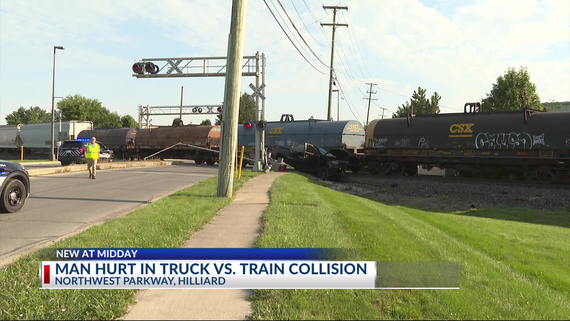 Man hospitalized after truck, train collide in Hilliard – NBC4 WCMH-TV