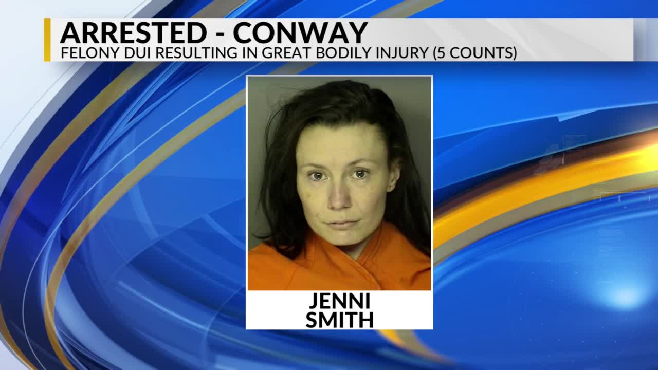 Conway woman charged with DUI in crash that injured 5 – WBTW