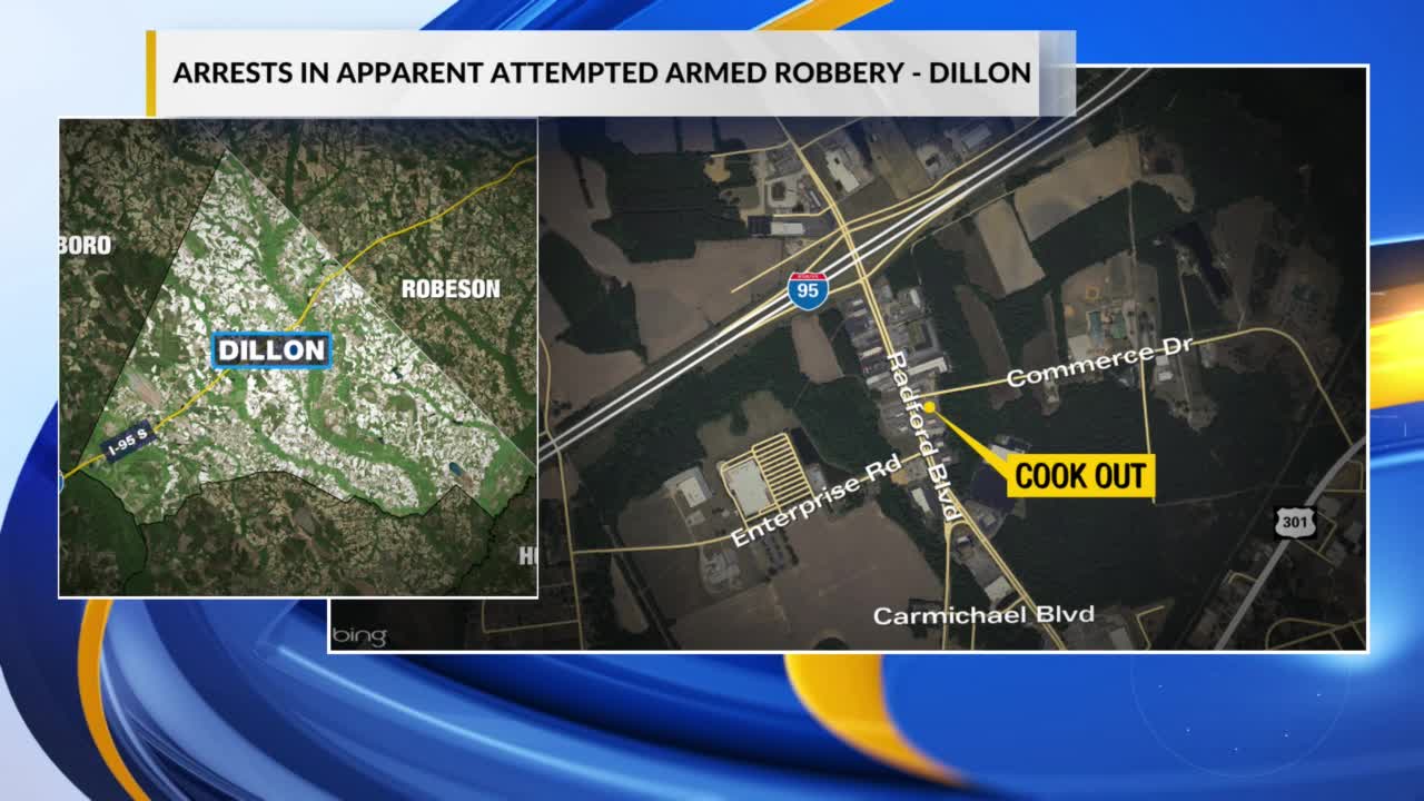At least 2 arrested after robbery attempt, standoff at Dillon Cookout ...