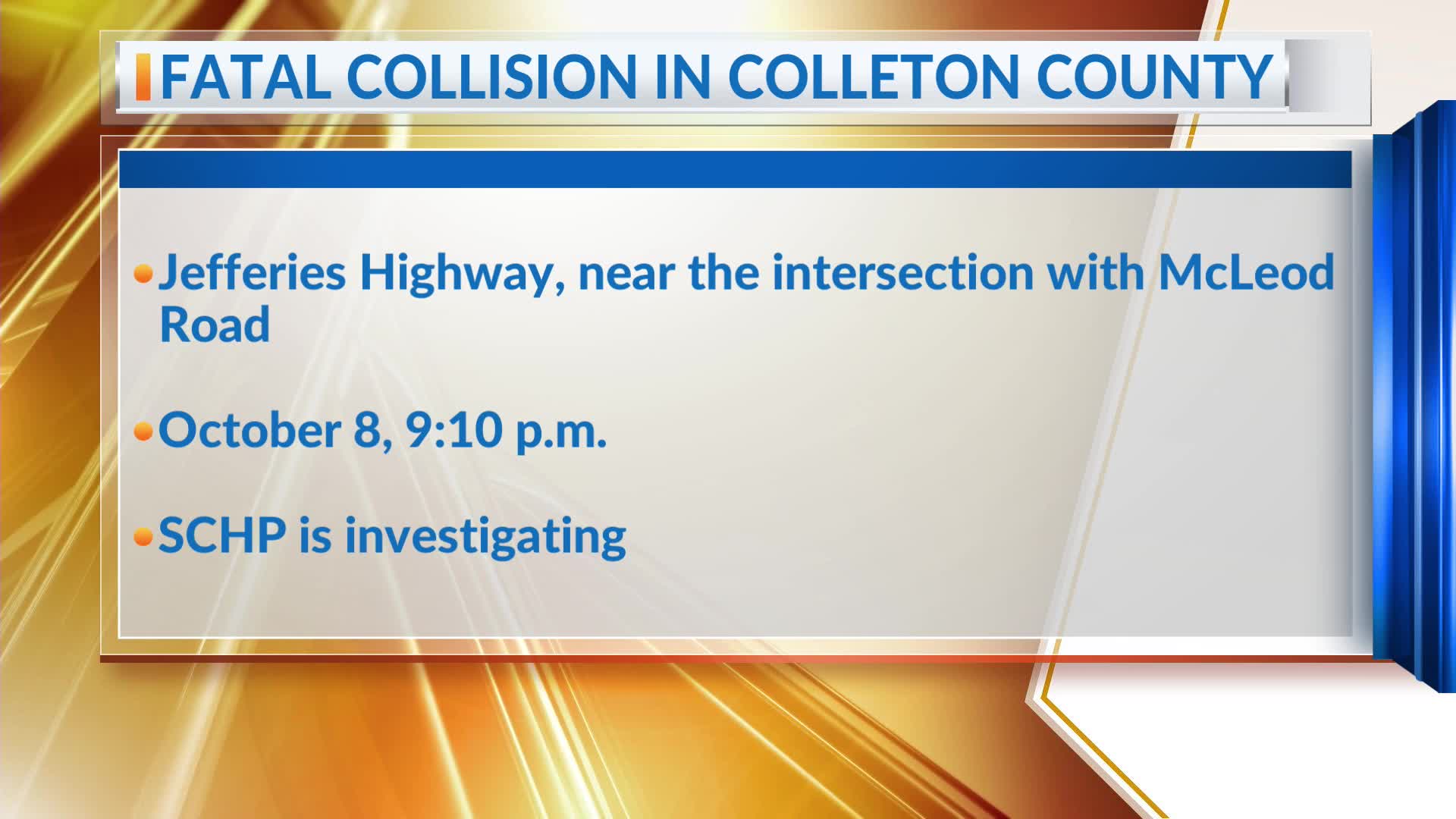 1 dead after Oct. 8 crash on Jefferies Highway – WCBD News 2
