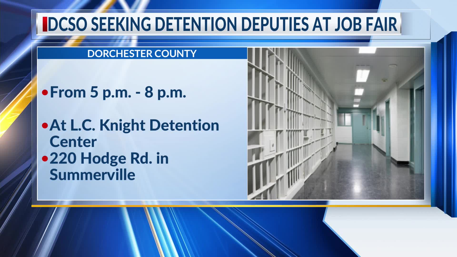 DCSO seeking detention deputies at job fair – WCBD News 2