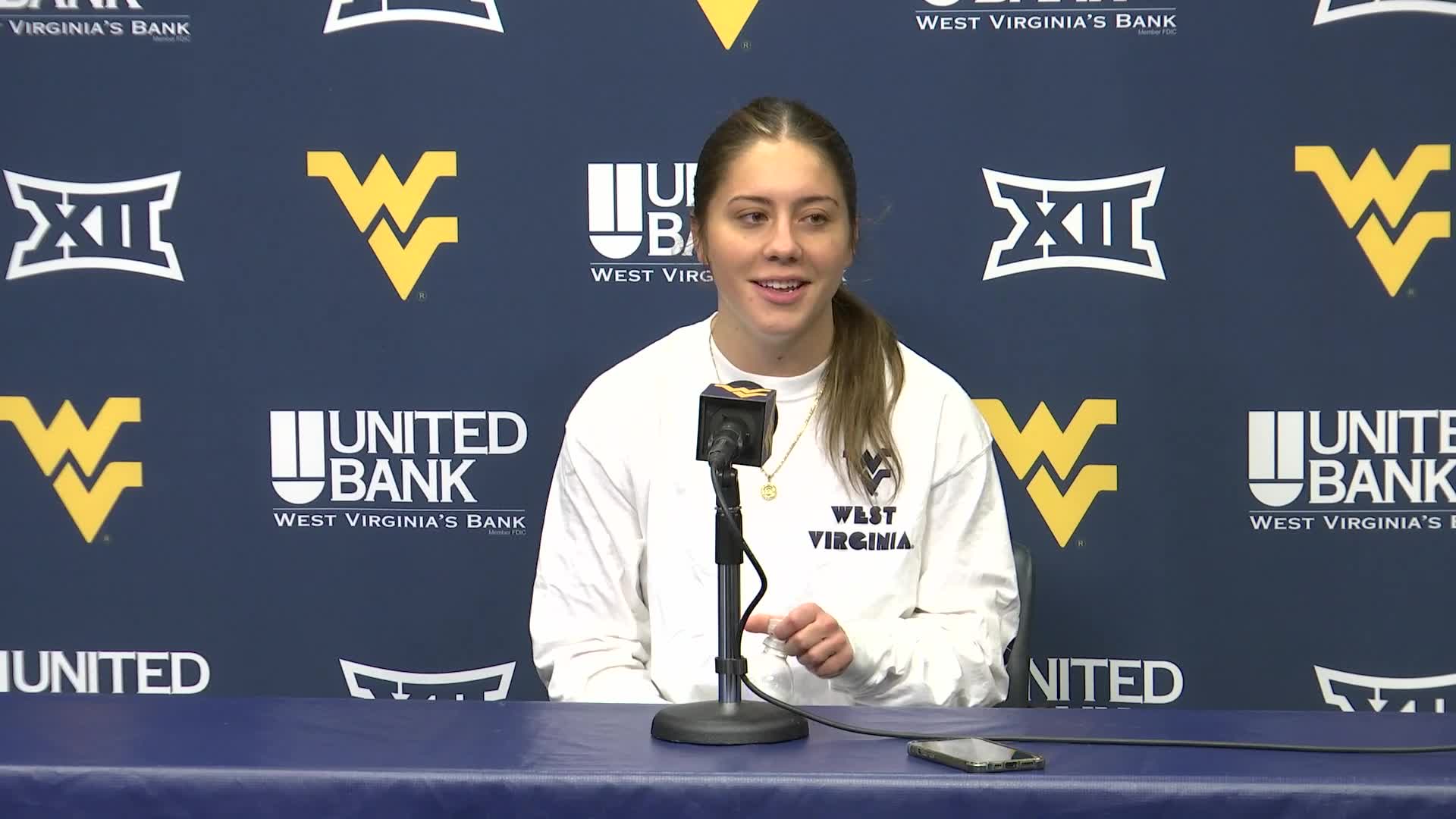 WATCH: Guard Sarah Bates discusses transfer to WVU, early impressions ...