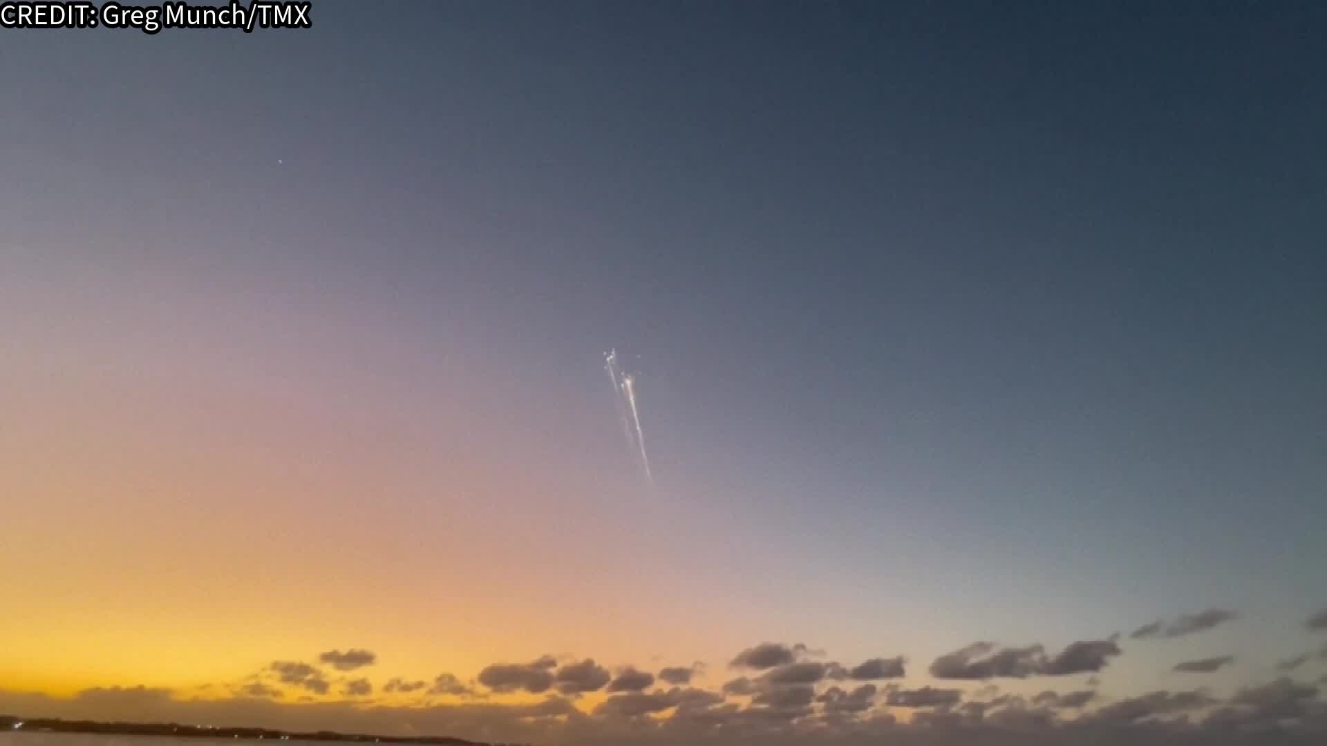 Family vacationing in Grand Turks islands films Debris from Space X ...