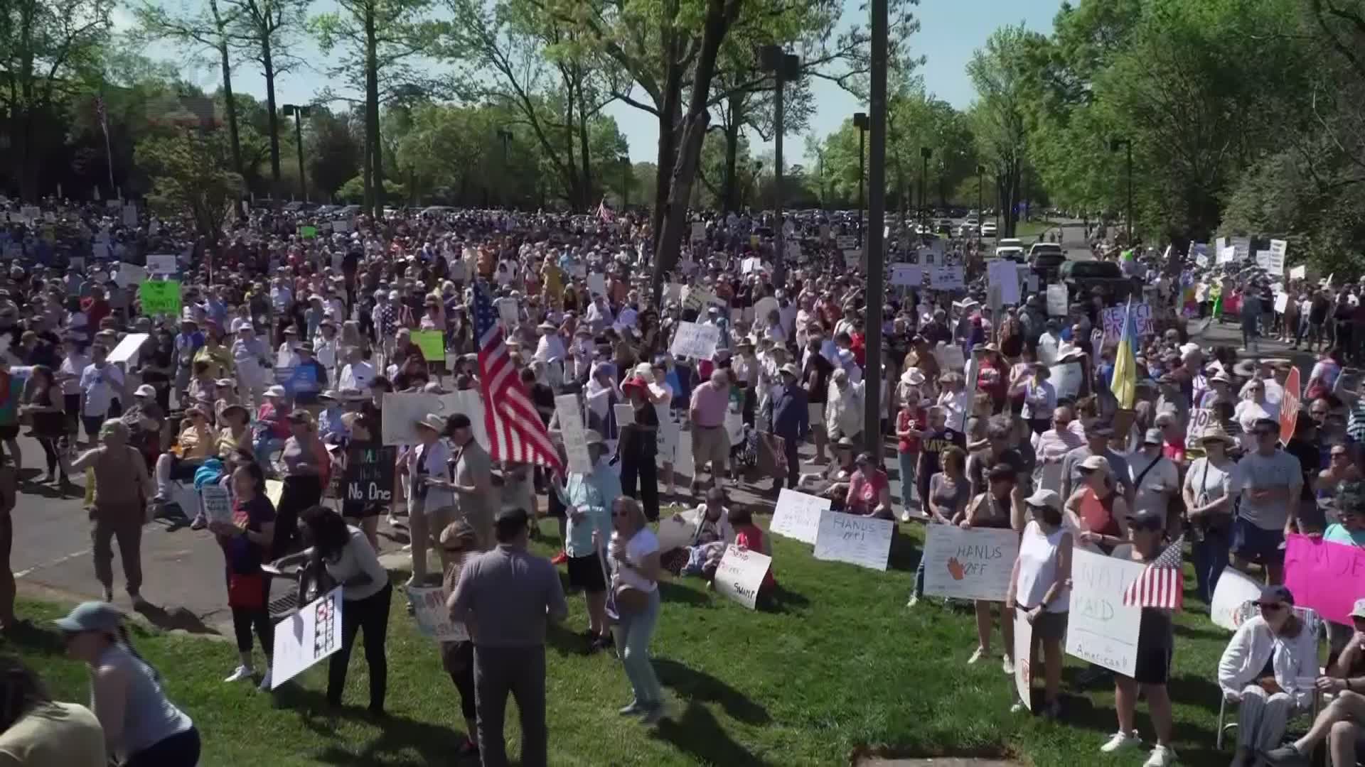Protesters gather in Charlotte for a ‘Hands Off!’ rally against Trump ...