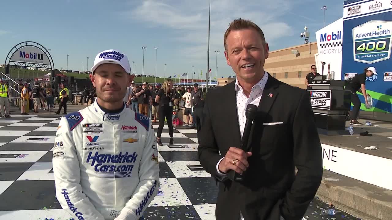 Kyle Larson talks from Victory Row after latest win at Kansas – KOIN.com