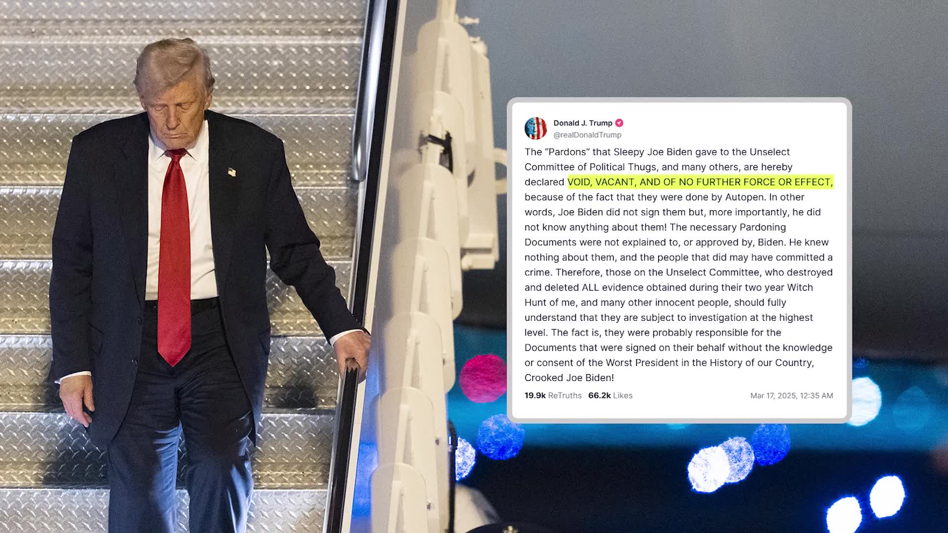 President Trump questions former President Biden’s pardons – WTRF