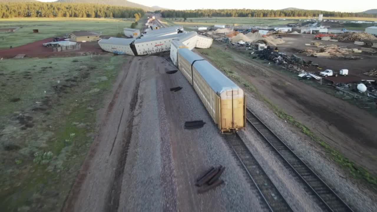 Drone footage shows major train derailment in central Arizona – NewsNation