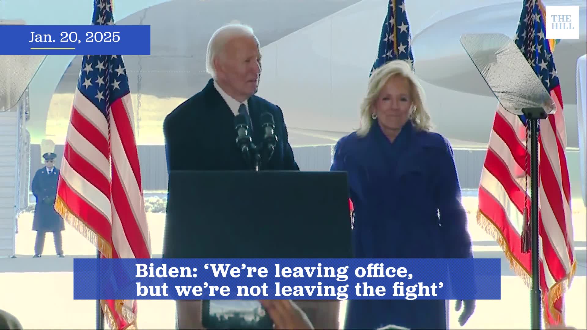 Biden addresses officials and supporters before departing from Joint ...