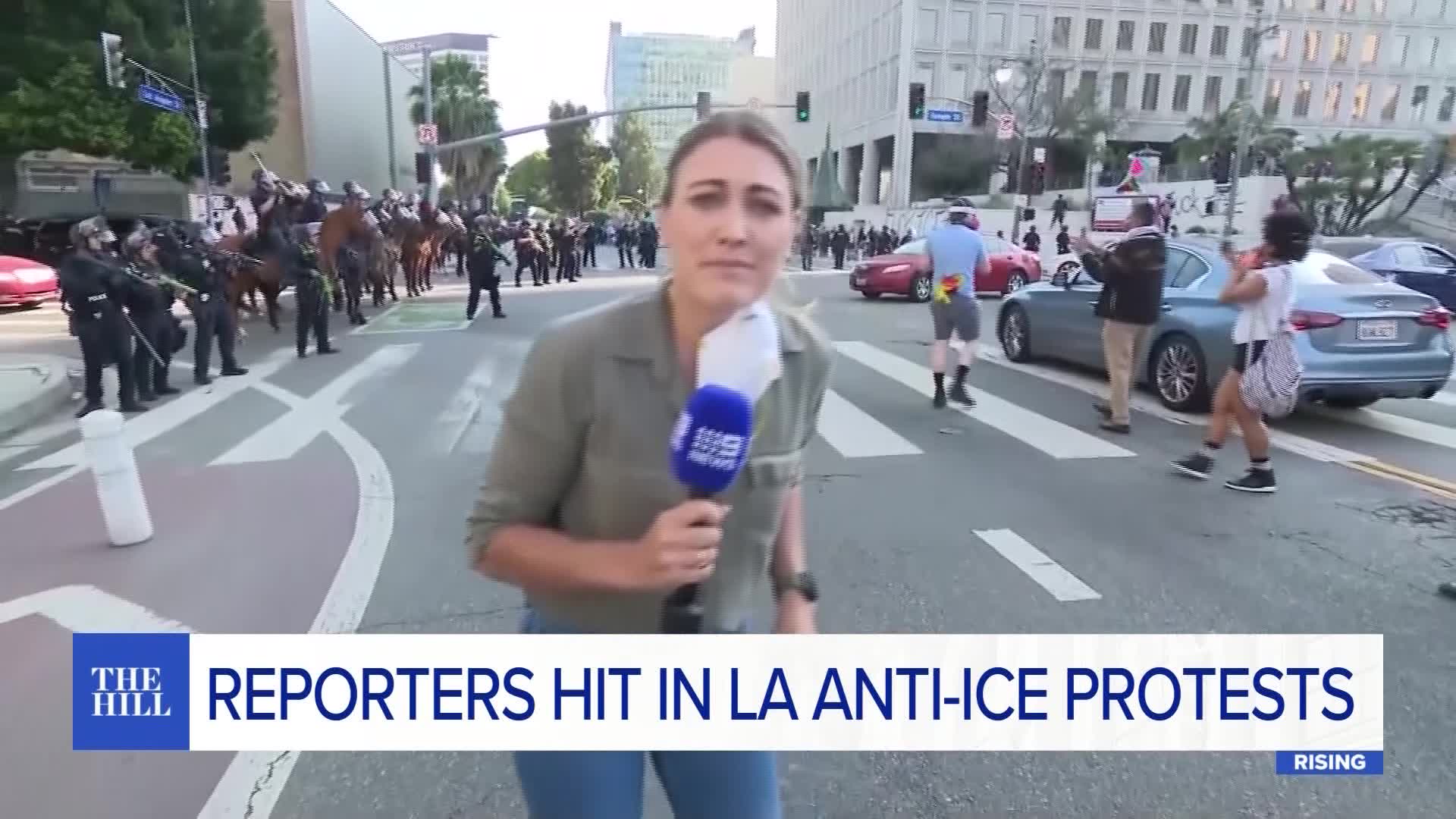 Watch: LA riot reporter gets shot with rubber bullet | RISING – The Hill