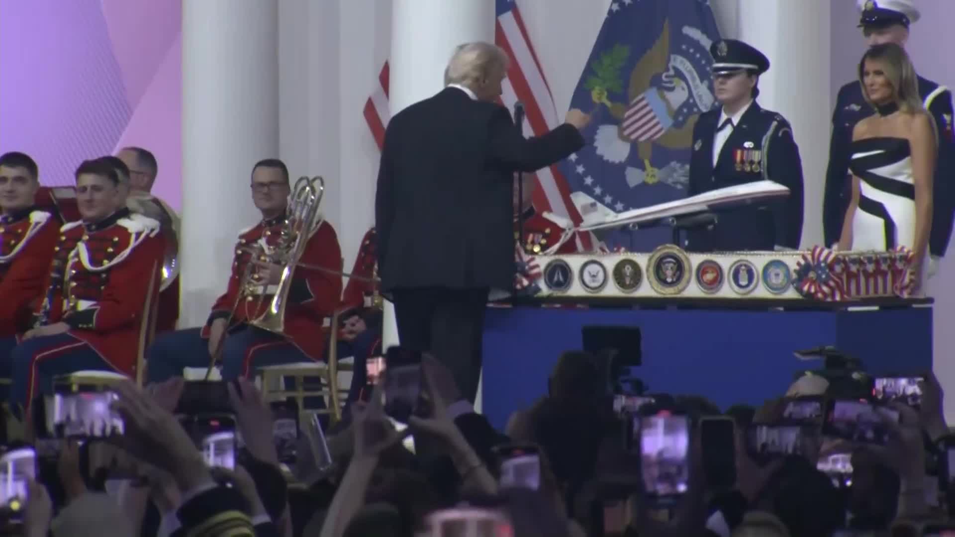 WATCH: POTUS Cuts Commander In Chief Ball cake with a sword then dances ...