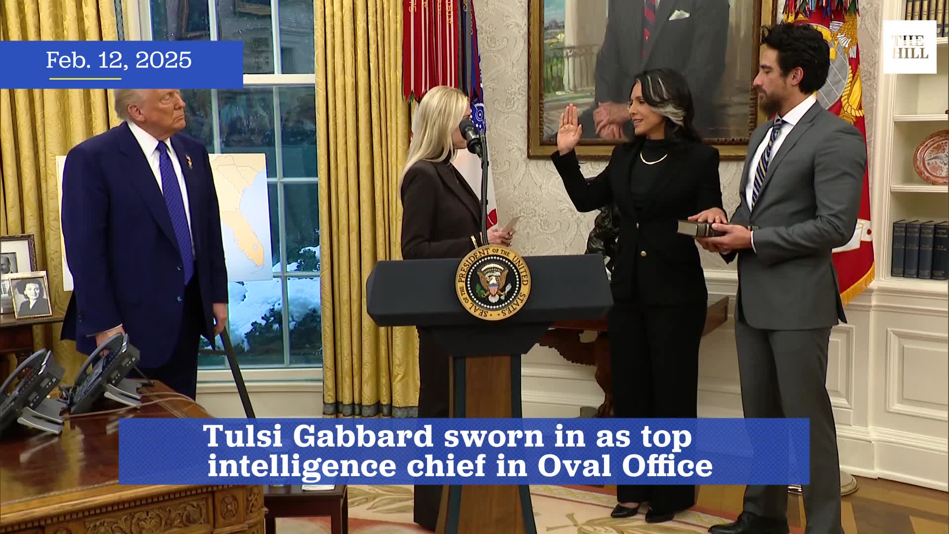 Tulsi Gabbard sworn in as top intelligence chief in Oval Office – The Hill