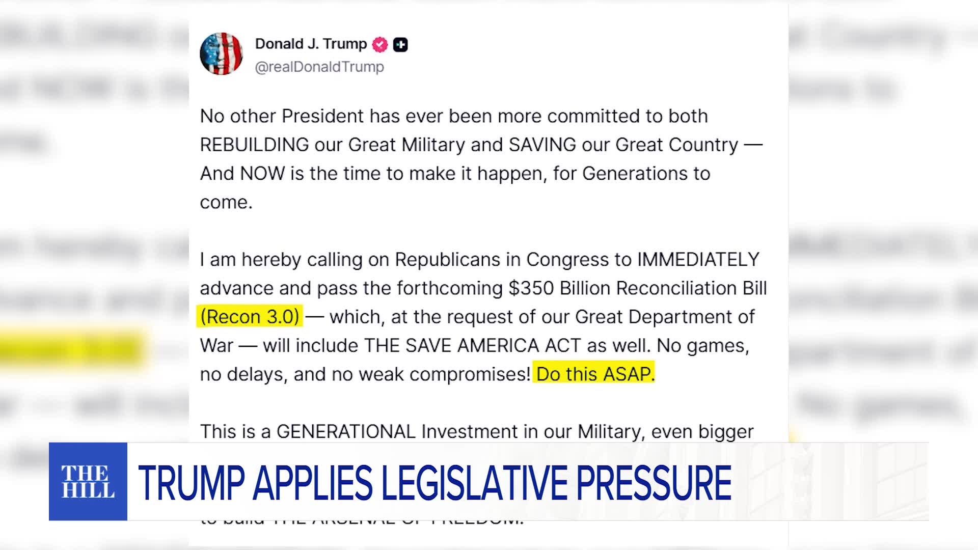 DC Bureau: Trump Applies Legislative Pressure v2 – BorderReport